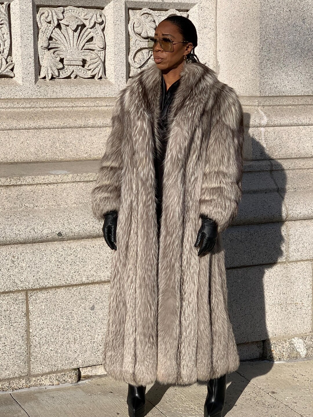 Pre-loved Silver Fur Coat - Etsy