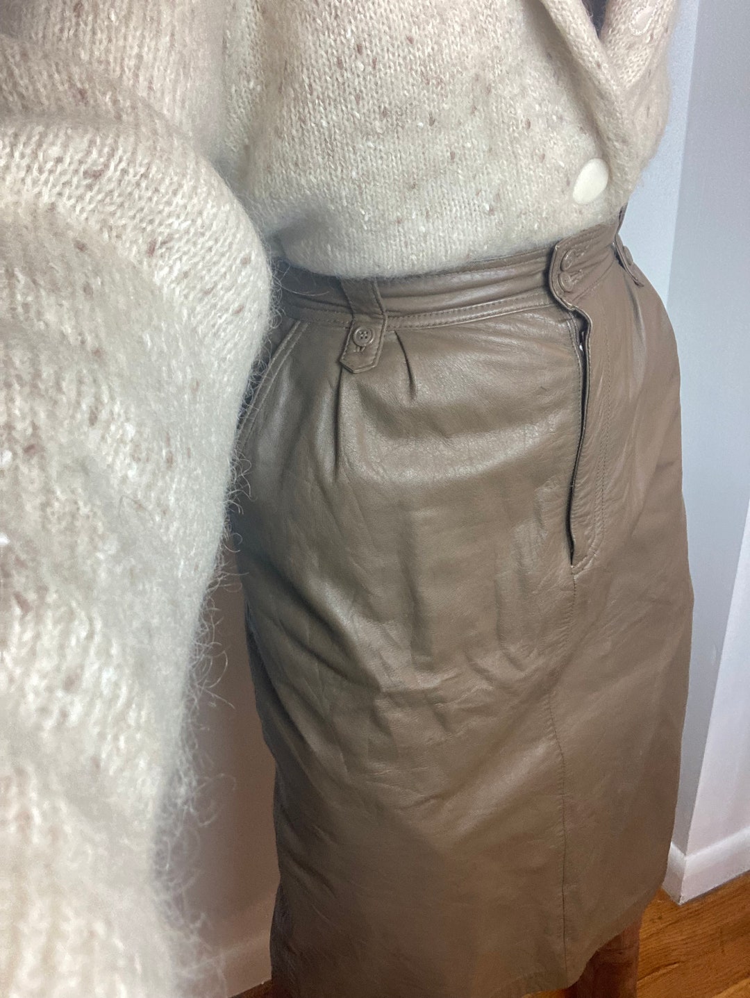 Vintage Toffs Leather Skirt - Etsy