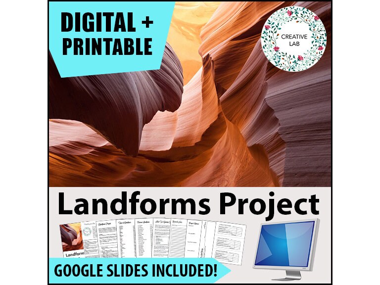 Landforms Research Project - PBL // Printable Teaching Lesson School ...