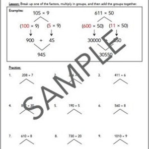 Math Multi-digit Multiplication Strategies - Breaking up Factors ...