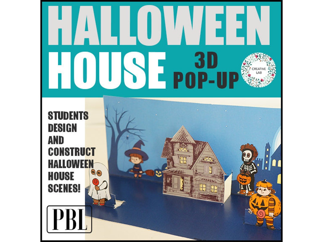 Halloween Haunted House Scene 3D Craft // Printable Teacher School ...