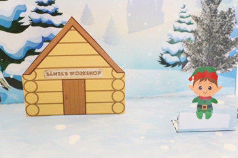 Santa's Workshop Scene 3D Craftivity - 100% Editable // Printable ...