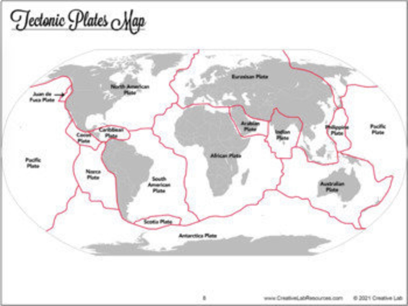 Tectonic Plates Globe - 3D World Map Model - 100% Editable // Printable ...