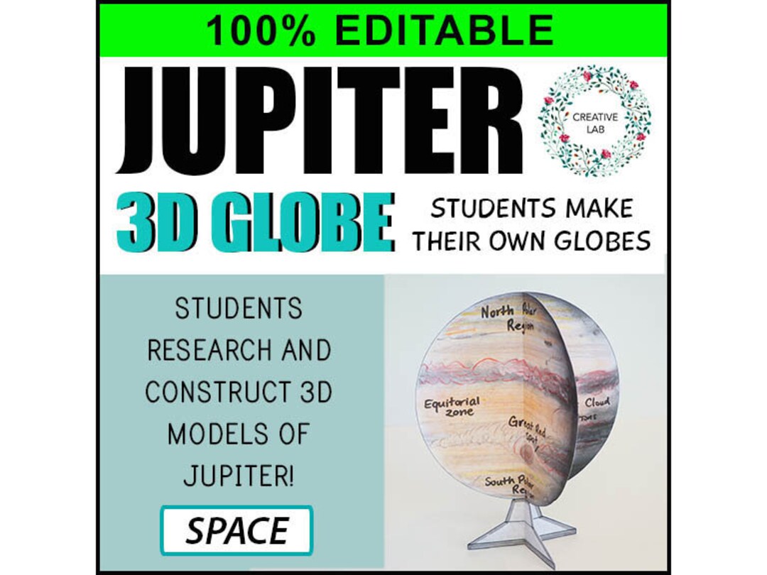 Jupiter 3D Globe Model Research Project - 100% Editable // Printable ...