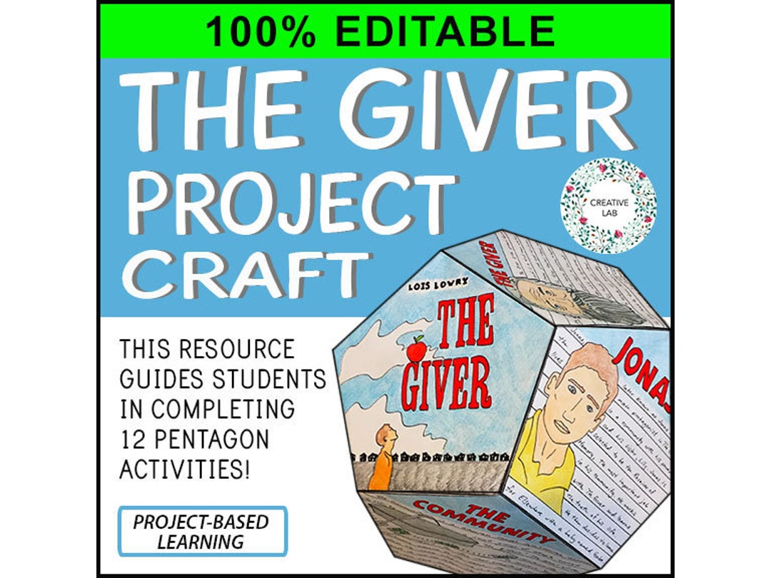 The Giver - Novel Study Project Craft - PBL // Printable Teacher School ...