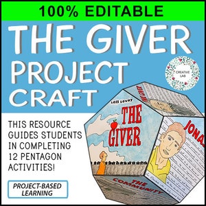 The Giver - Novel Study Project Craft - PBL // Printable Teacher School ...