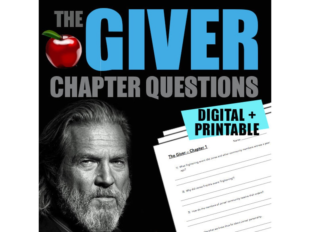 THE GIVER - Book Chapter Comprehension Questions & Answers // Printable ...