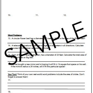 Area of Circles - Lesson & Practice Questions - 100% Editable ...