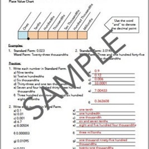 Place Value of Decimals - Tenths to Millionths // Printable Teaching ...