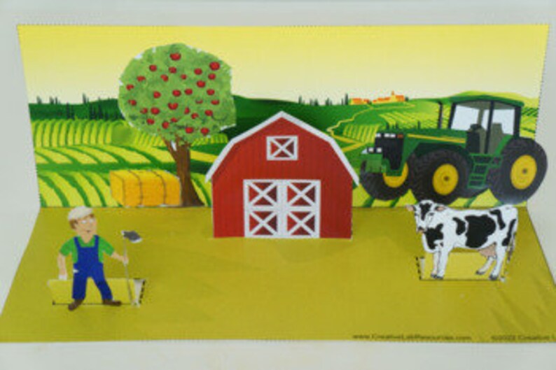 Farm Barn Scene 3D Craft Activity // Printable Teaching Resource // No ...