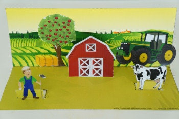 Farm Barn Scene 3D Craft Activity // Printable Teaching Resource // No ...