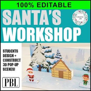 Santa's Workshop Scene 3D Craftivity - 100% Editable // Printable ...