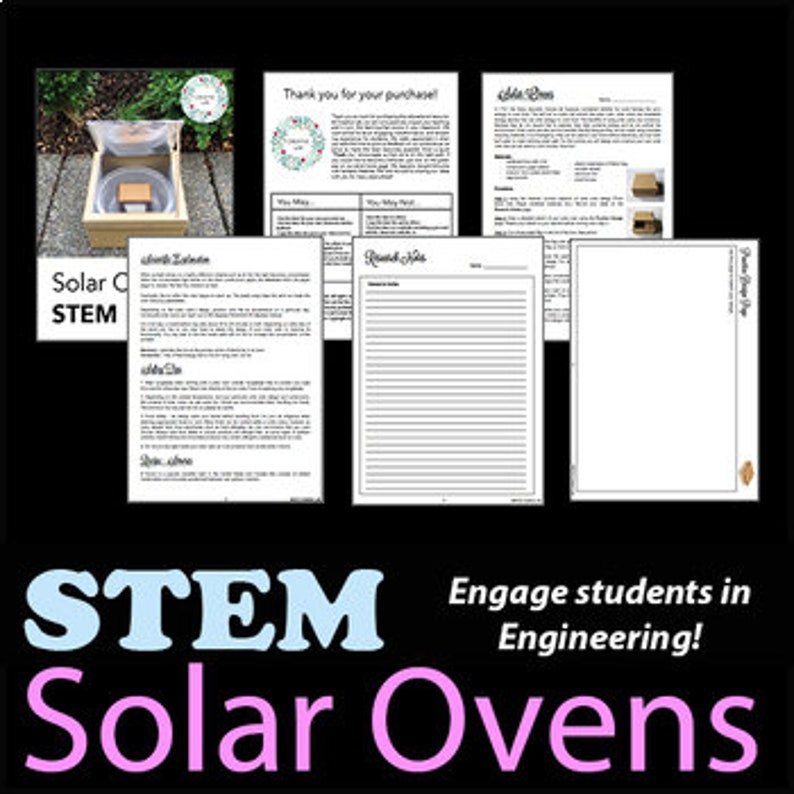 Solar Cooker Ovens Thermal Energy Transfer // Printable Teaching ...