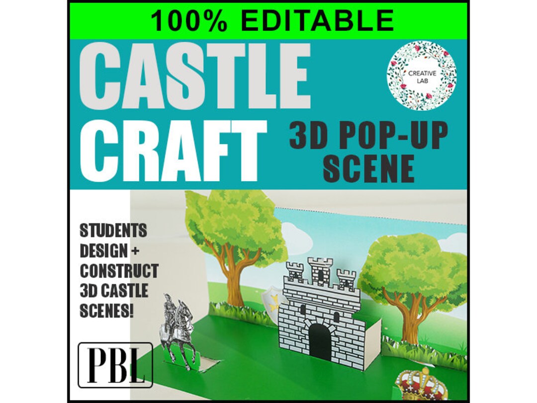 Castle Scene 3D Pop up Craftivity - 100% Editable Craft // Printable ...
