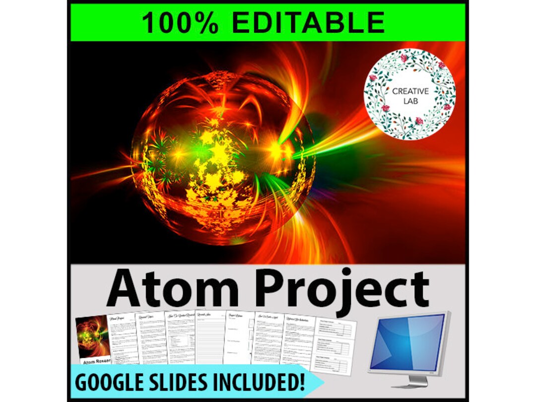 Atoms Research Project - 100% Editable // Printable Teaching Resource ...
