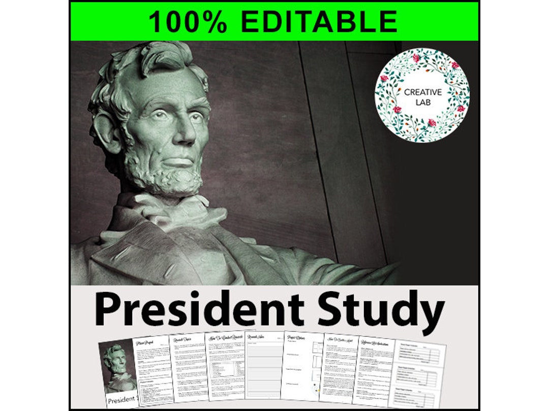 President Research Project - PBL - 100% Editable - Etsy