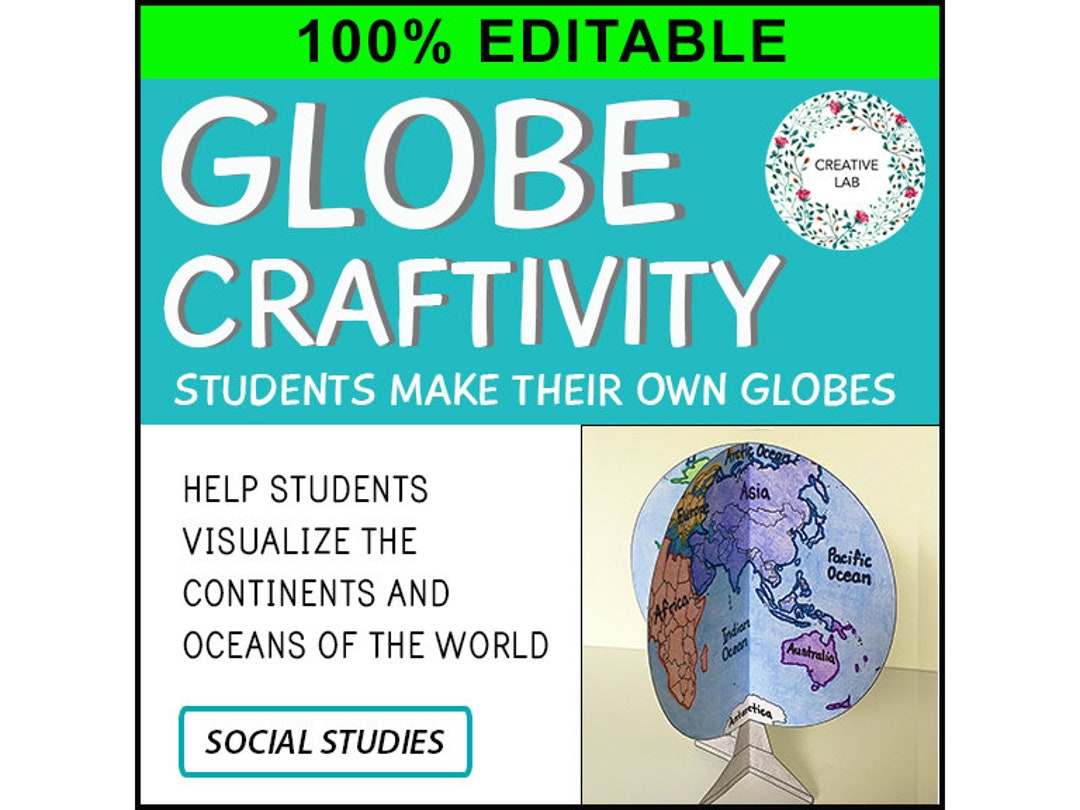 Mapping Craft Activity - 3D Globe World Map - 100% Editable ...