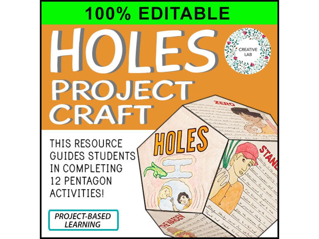 Holes Novel Study Project Craft - 100% Editable // Printable Teaching ...