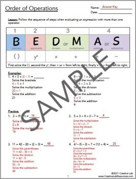 Order of Operations - PEMDAS & BEDMAS - 100% Editable - Etsy