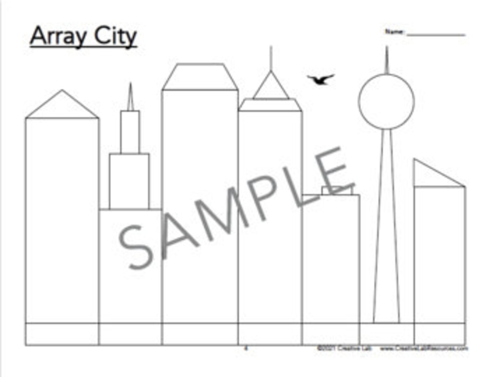 Array City - Multiplication Math Worksheets - 100% Editable ...