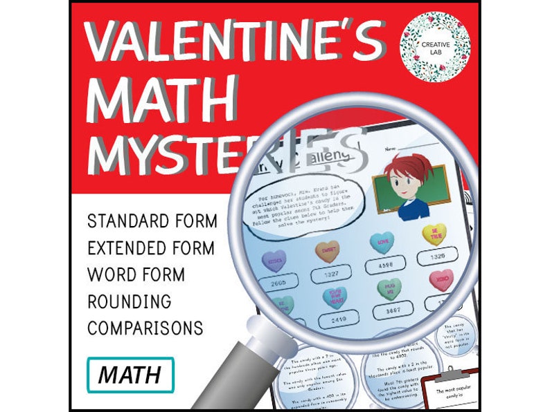 Valentines Day Math Mysteries // Printable Teaching Resource // No Prep ...