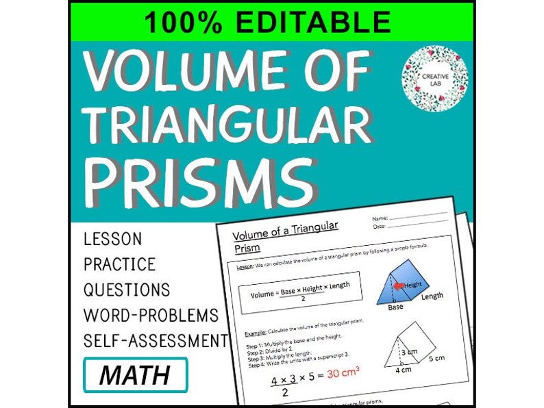 Volume of Triangular Prisms - Lesson & Practice Questions - 100% ...