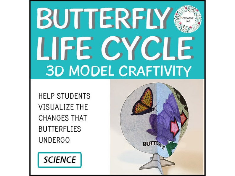 Butterfly Life Cycle - 3D Model Craft Activity // Printable Teaching ...