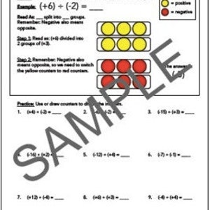 Math Dividing Integers - Lesson & Practice Questions - 100% Editable ...