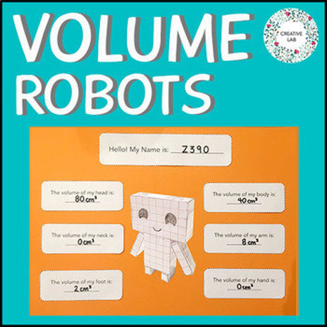 Volume Robots - PBL // Printable Teaching Resource // No Prep Classroom ...