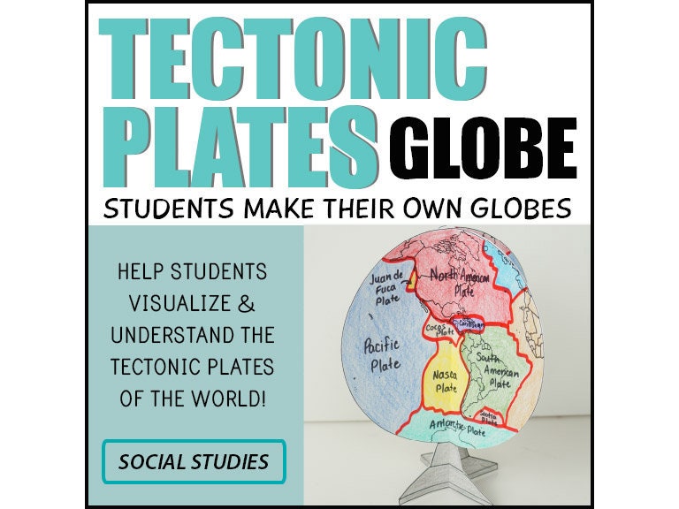 Tectonic Plates Globe - 3D World Map Model // Printable Teaching ...