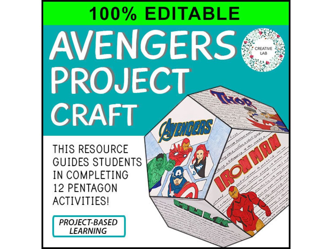 Avengers Superhero Project Craft - 100% Editable // Printable Teaching ...