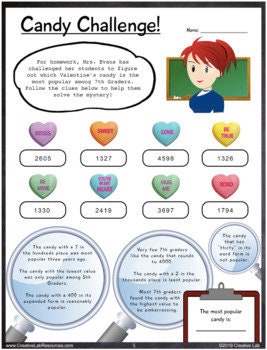 Valentines Day Math Mysteries // Printable Teaching Resource // No Prep ...
