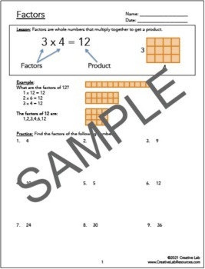 Math Factors, Greatest Common Factors - Lesson & Practice Questions ...
