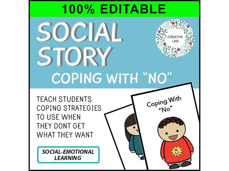 Behaviour Social Story Mini Book Coping With No 100% Editable ...