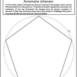 Number the Stars - Novel Study Project Craft - Etsy