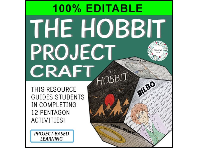 The Hobbit - Book Novel Study Project Craft - 100% Editable ...