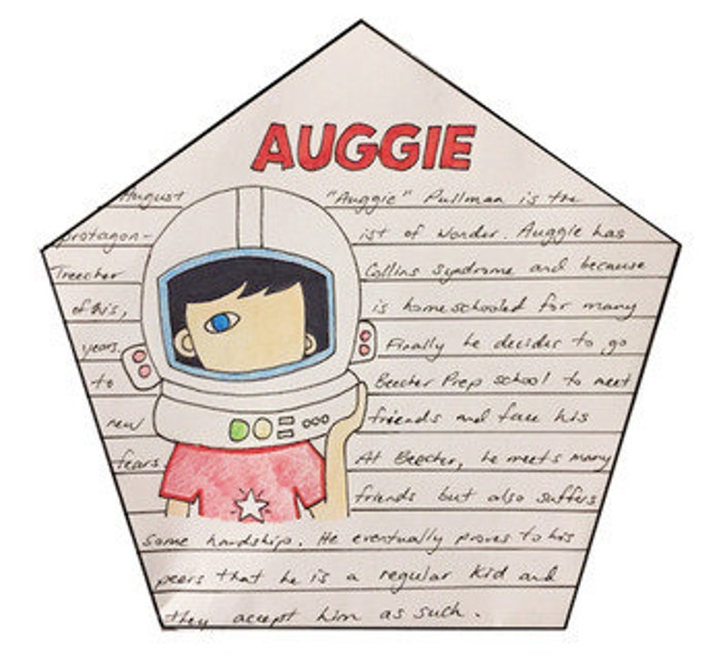 Wonder Novel Study Project Craft - 100% Editable // Printable Teaching ...