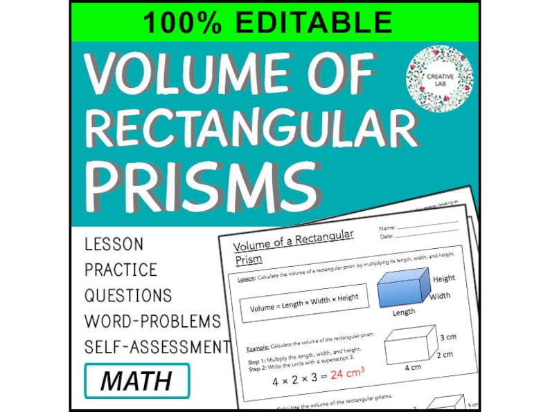 Volume of Rectangular Prisms - Lesson & Practice Questions - 100% ...