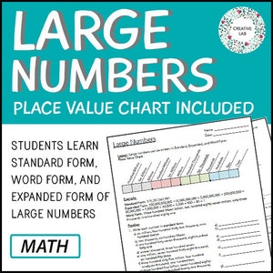 Place Value to Billions - Worksheets - Etsy