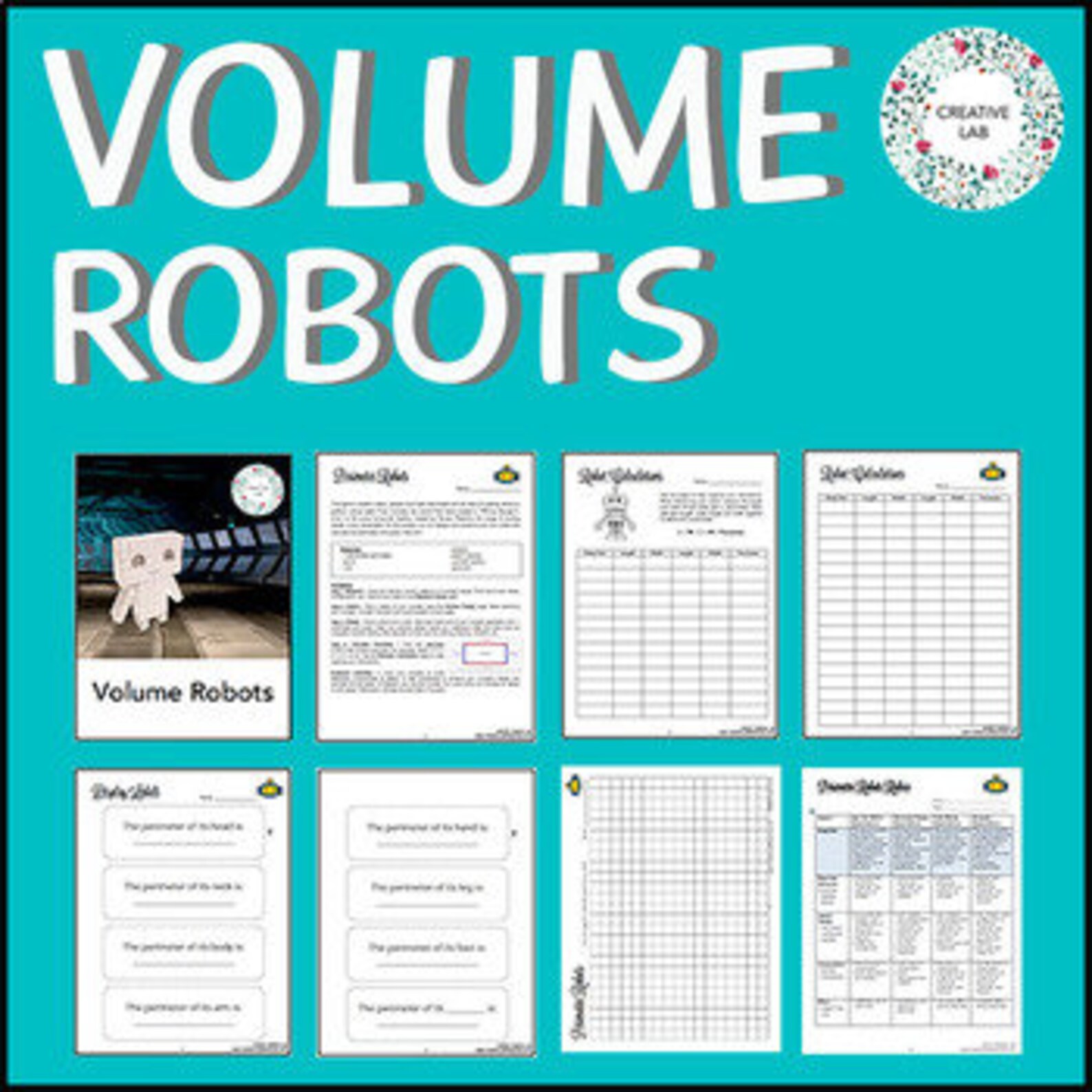 Volume Robots - PBL // Printable Teaching Resource // No Prep Classroom ...