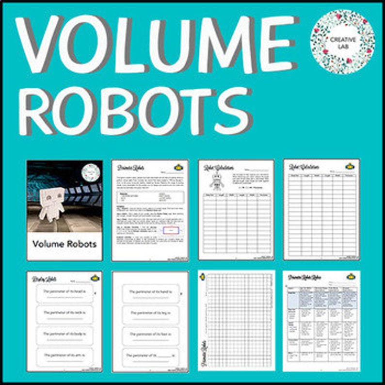 Volume Robots - PBL // Printable Teaching Resource // No Prep Classroom ...