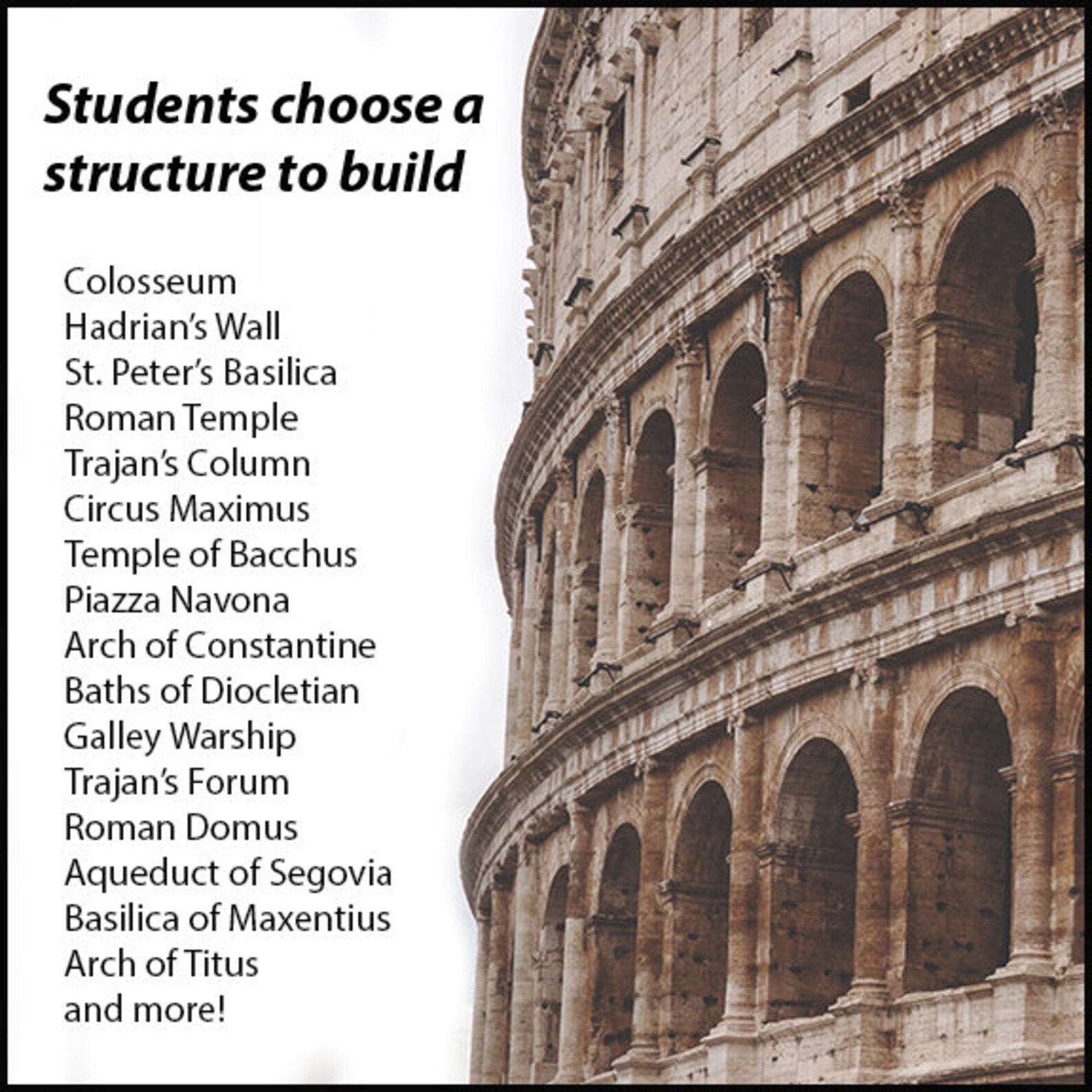 Build Ancient Rome Craft - STEM - PBL // Printable Teaching Resource ...