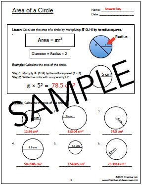Area of Circles - Lesson & Practice Questions - 100% Editable ...