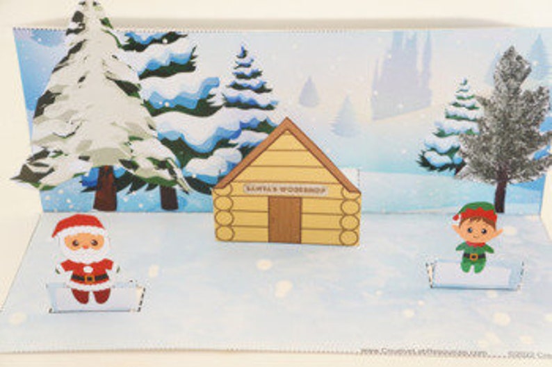 Santa's Workshop Scene 3D Craftivity - 100% Editable // Printable ...