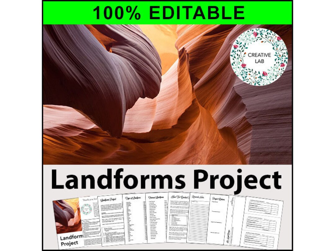 Landforms Research Project - 100% Editable - Etsy
