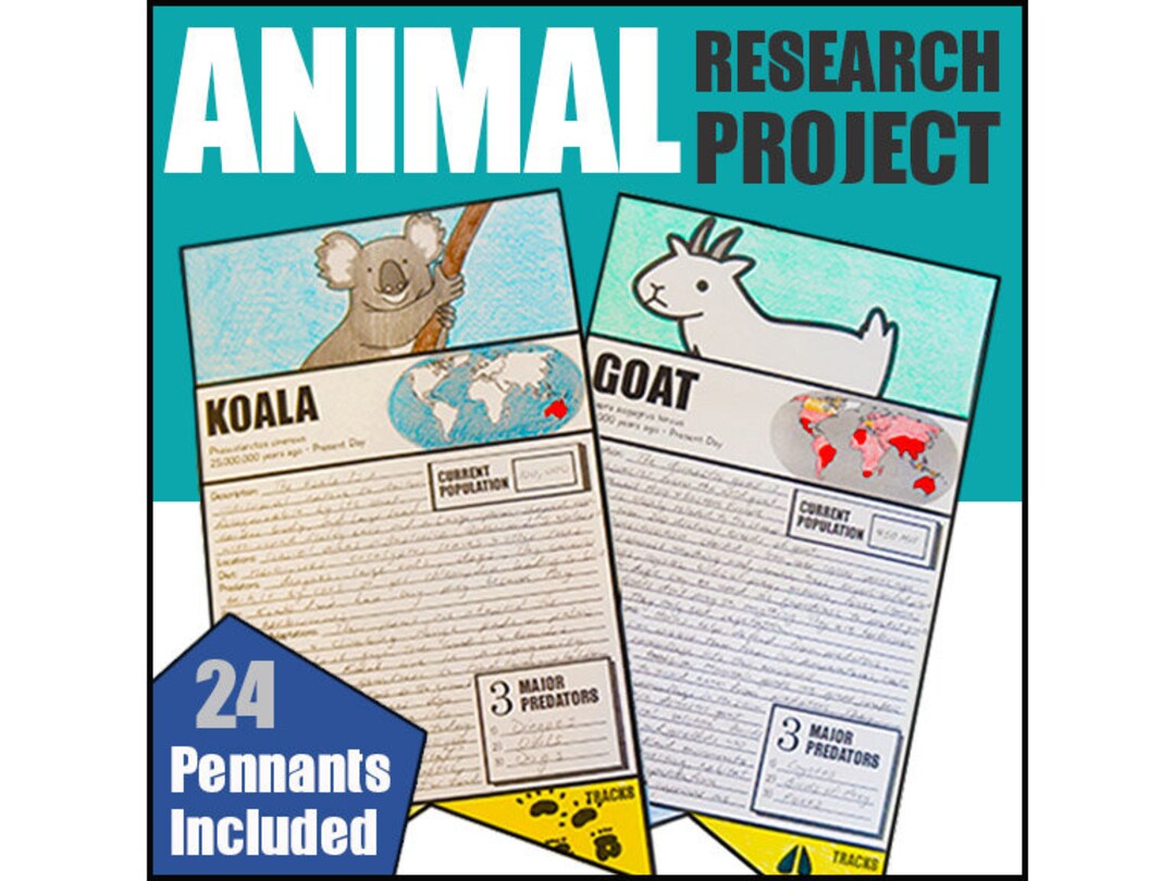 Animal Research Project Pennants Adaptations Evolution // - Etsy