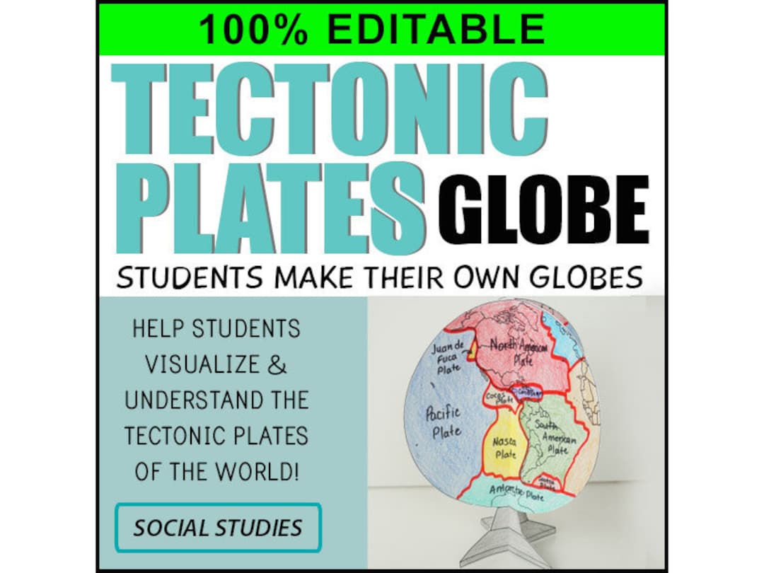 Tectonic Plates Globe - 3D World Map Model - 100% Editable // Printable ...