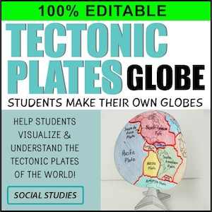 Tectonic Plates Globe - 3D World Map Model - 100% Editable // Printable ...