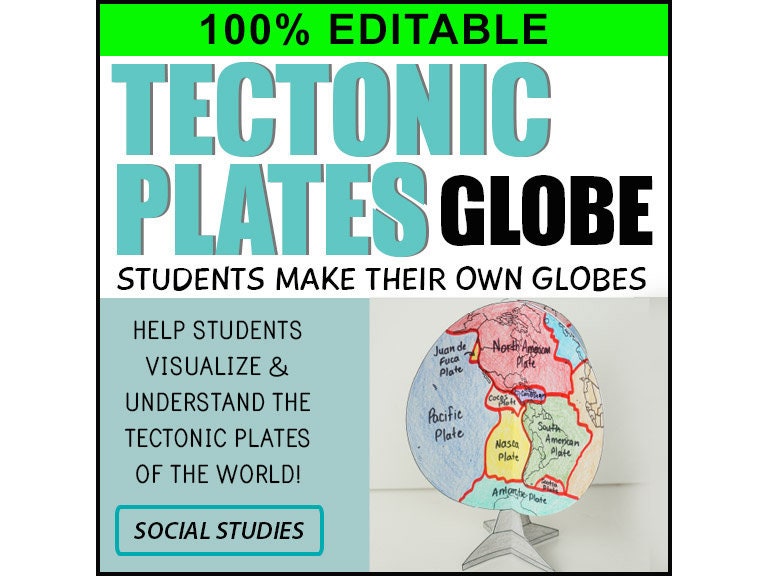 Tectonic Plates Globe - 3D World Map Model - 100% Editable // Printable ...