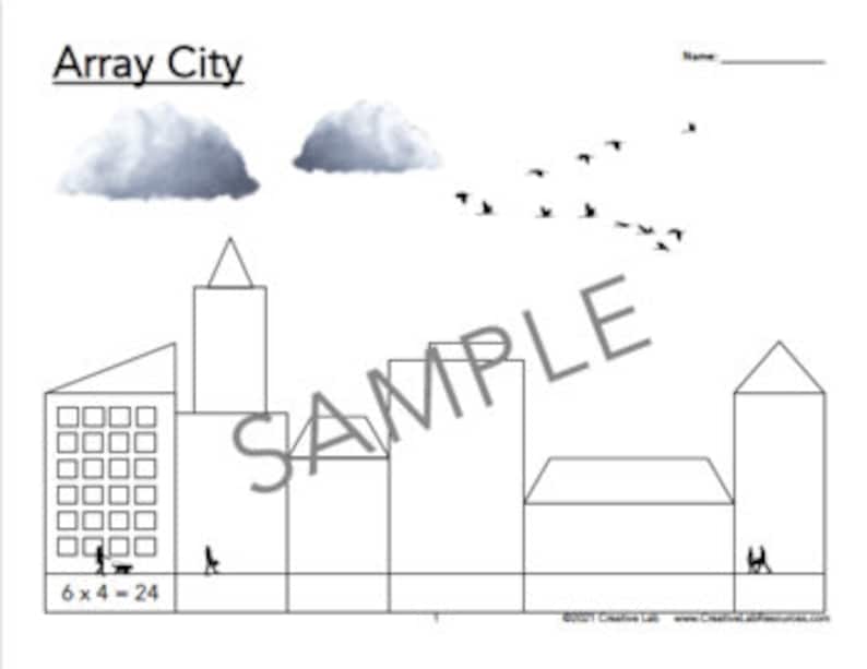 Array City - Multiplication Math Worksheets - 100% Editable ...
